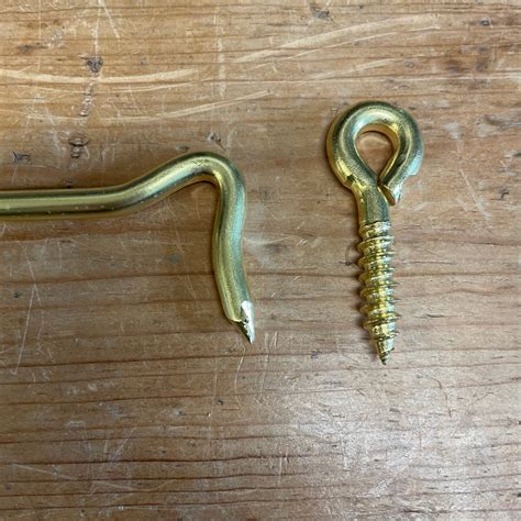 12 Brass Hook And Eye