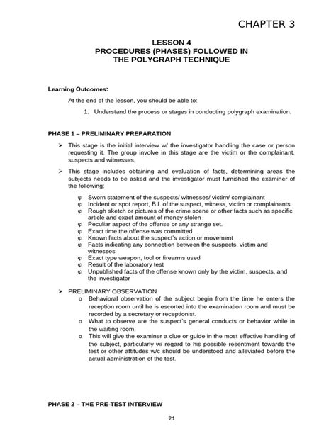 Lesson 4 Phases Of Polygraph Exam Pdf Polygraph