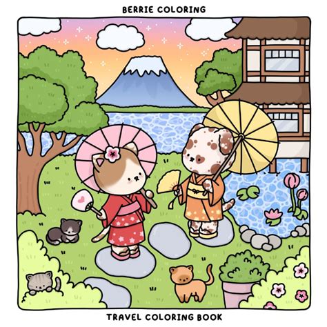 Berrie Coloring Travel Cute And Cozy Coloring Book For