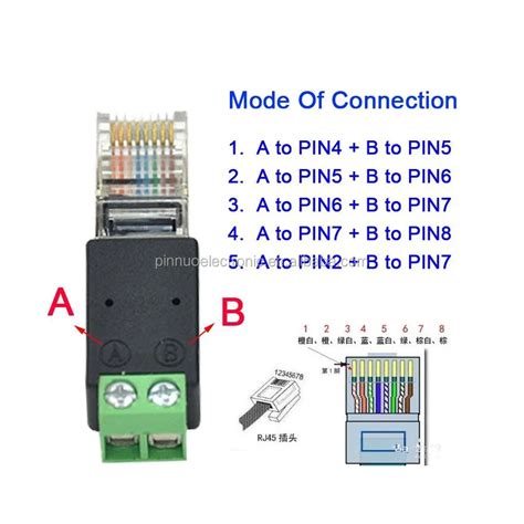 Rj45 To Rs485 And 2 Pin Screw Connector Reliable Cctv Dvr Adapter For