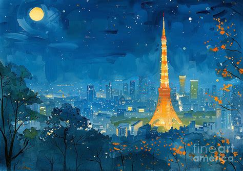 Tokyo Night Minato Panorama Tower Tokyo Tokyo Tower Night Lights A