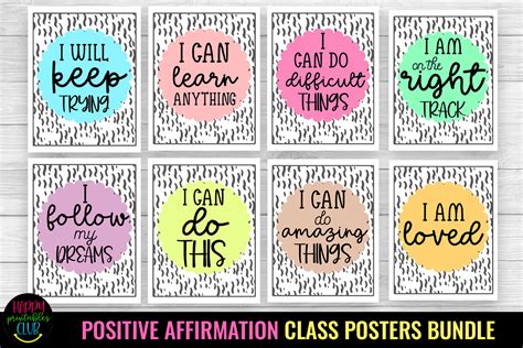 Positive Affirmation Posters Bundle Graphic By Happy Printables Club · Creative Fabrica
