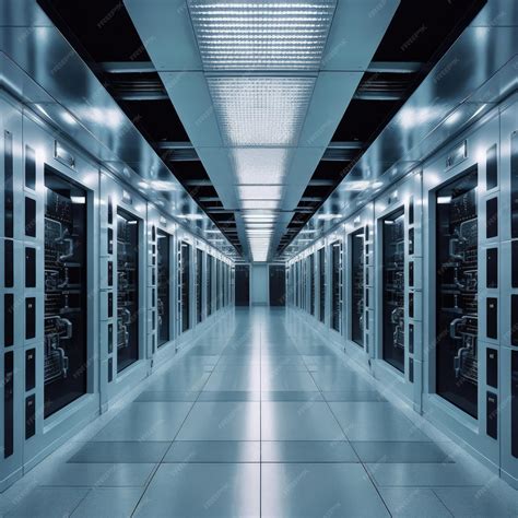 Technology Server Room In The Cloud Premium Ai Generated Image