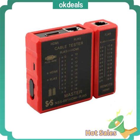 Okdeals Plastic Network Cable Tester Battery Powered Ethernet Tester