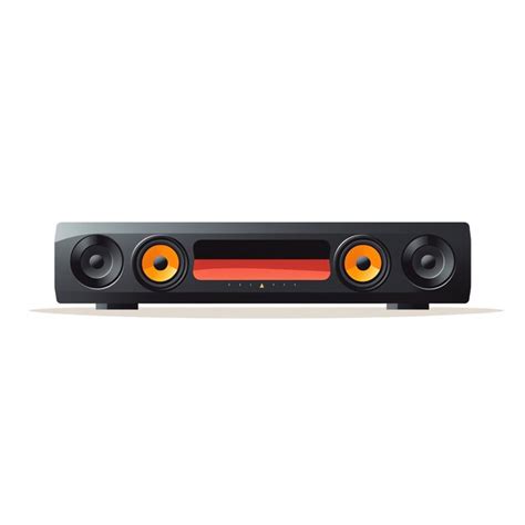 Premium Photo A Black Rectangular Object With Orange And Black Speakers