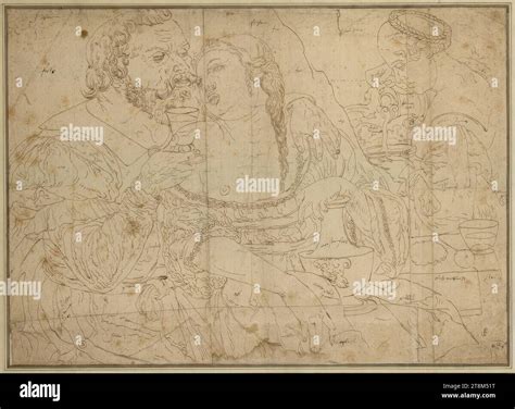 Loth And His Daughters Anonymous After 1544 Drawing Outline Drawing Pen And Ink In Brown