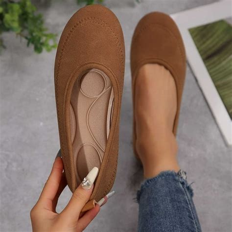 Miluxas Womens Wide Width Flat Shoes Comfortable Casual Round Toe