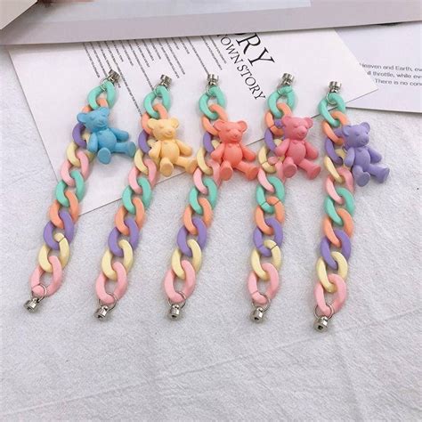 Bear Candy Color Chain Croc Jibz Chain Button Fashion Shoes Accessories Shopee Philippines