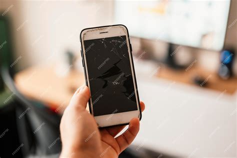 Premium Photo Broken Mobile Phone Screen After Fall Down Cell Phone