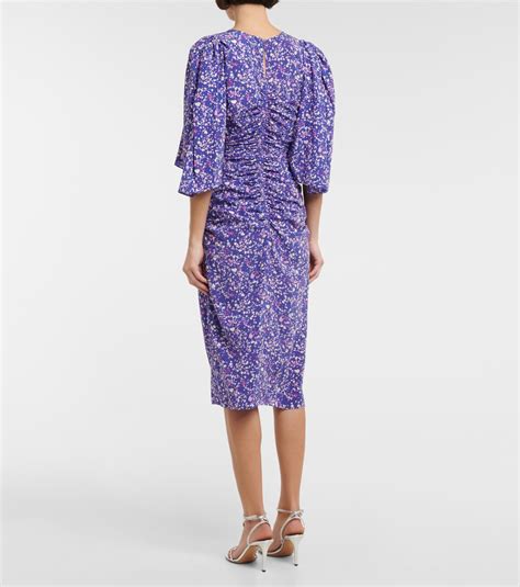 Lurner Silk Blend Midi Dress In Blue Isabel Marant Mytheresa