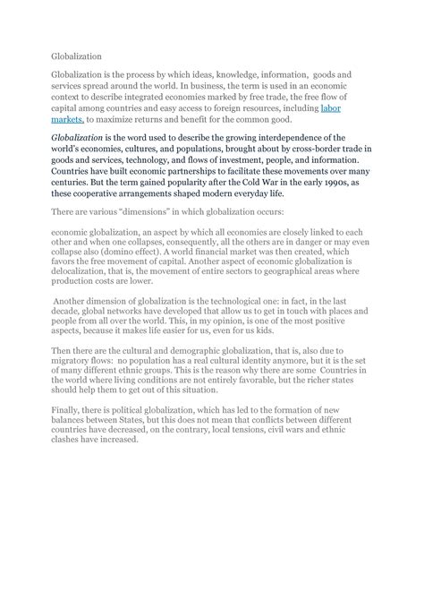 3 Globalization Notes Globalization Globalization Is The Process