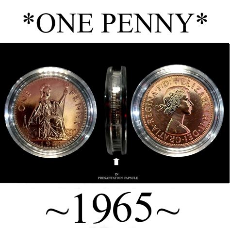 1965 One Penny Hand Polished With Capsule