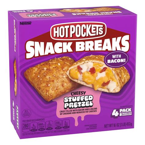 Hot Pockets Snack Breaks Cheesy Stuffed Pretzel Snack Size Sandwiches Shop Entrees And Sides At