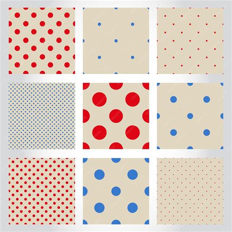Premium Vector Set Of Cute Polka Dot Seamless Patterns Collection Of