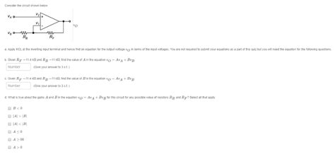 Solved Consider The Circuit Shown Below Rb Rf A Apply Kcl At