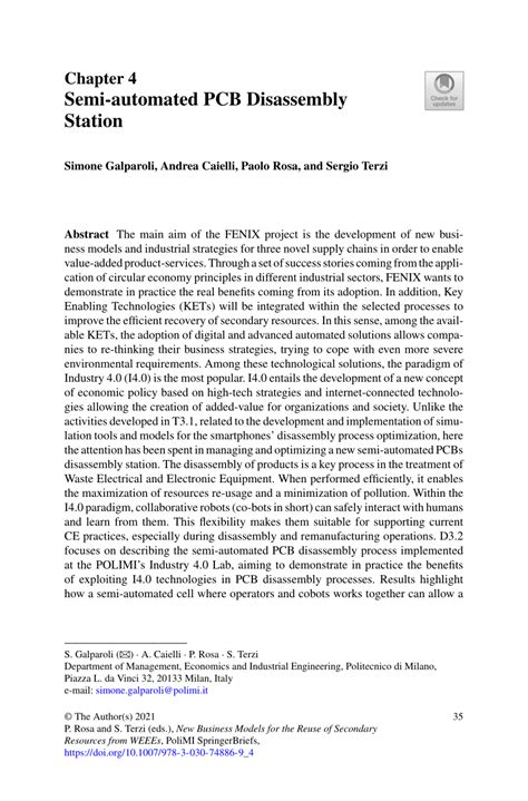 Pdf Semi Automated Pcb Disassembly Station