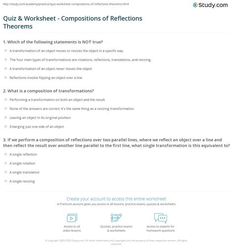 Geometry Transformation Composition Worksheet E Street Light