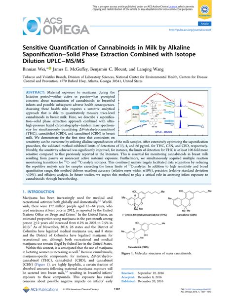 Pdf Sensitive Quantification Of Cannabinoids In Milk By Alkaline Saponification−solid Phase
