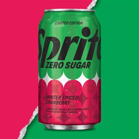 🔴 New Limited Edition Sprite Zero Sugar Winter Spiced Cranberry Lemon