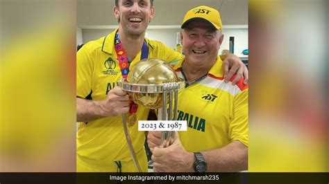 2023 And 1987 Australias Mitchell Marsh Celebrates World Cup Win
