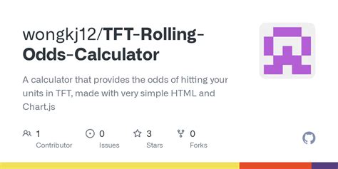 Github Wongkj12tft Rolling Odds Calculator A Calculator That