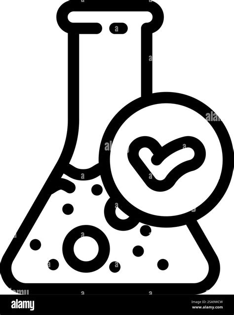 Lab Verified Label Product Caution Line Icon Vector Lab Verified Label