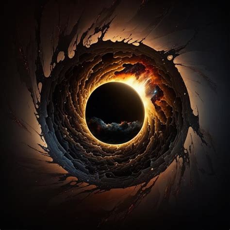 Premium Photo Black Hole Panoramic Illustration View From Dark Space