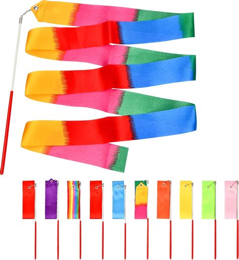 Ruban De Danse Ruban De Gymnastique Rythmique 10 Pcs 2 Mètres Ruban Tournoyant Pour Enfants