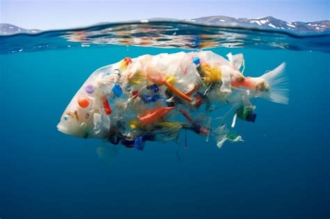 Premium Ai Image In The Pacific Ocean Full Of Plastic