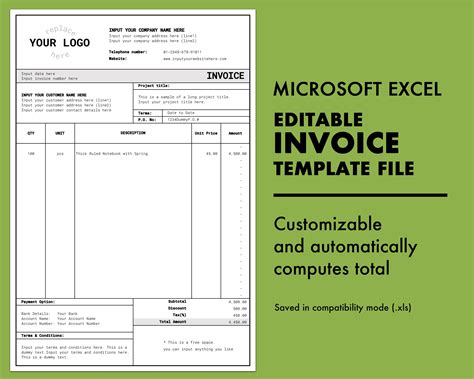 Microsoft Excel Invoice Template Free