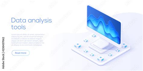 Data Analysis Server Isometric Vector Illustration Abstract 3d Datacenter Or Data Center Room