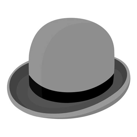 Premium Vector Gray Bowler Hat Vector Isolated On White