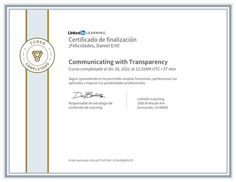Daniel Ertl On Linkedin Certificate Of Completion