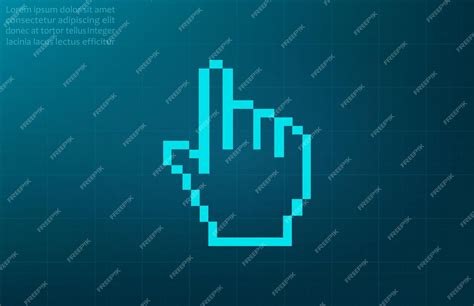 Ilustración Vectorial Del Símbolo Del Cursor De La Mano En Fondo Azul Ilustración Vectorial Del Símbolo Del Cursor De La Mano En Fondo Azul