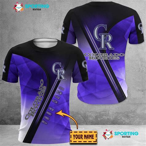 Custom Name Colorado Rockies Mlb Logo Hexagon Pattern Signature Color