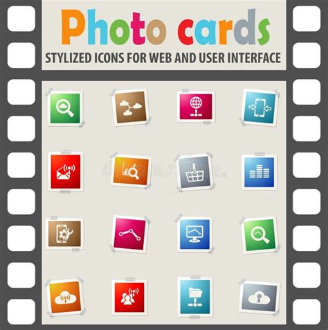 Data Analytic And Social Network Icon Set Stock Illustration