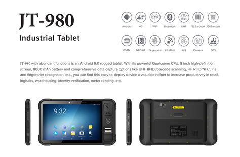 Jt 980 Rfid Industrial Tablet Built In Dual Frequency Module Uhf 13 56mhz Rfid Reader Suppliers