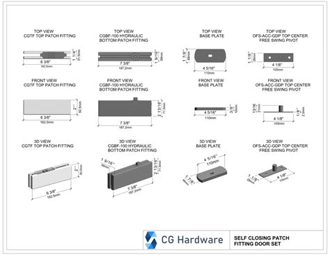 Self Closing Patch Fitting Set Satin Anodized
