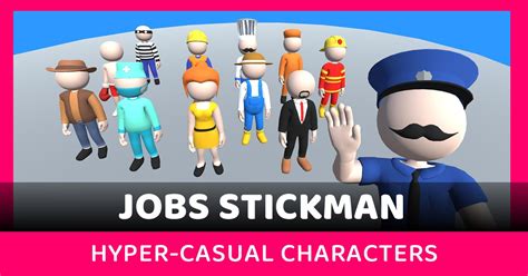 Hyper Casual Stickman Jobs Package 3d Characters Unity Asset Store