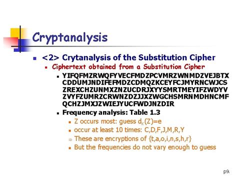 Classical Cryptography 2 Cryptanalysis Cryptanalysis N 2 Cryptanalysis