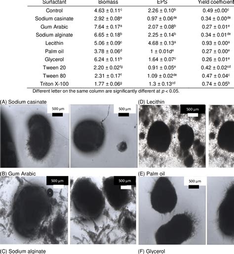 The Production Of Biomass Eps And Yield Coefficient Of Eps In Download Scientific Diagram