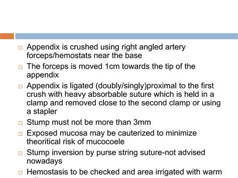 Operative Steps In Open Appendicectomy Pptx