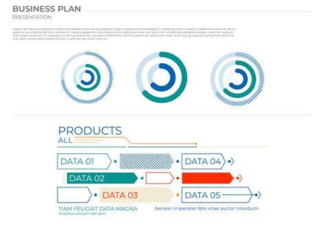 Poster Process Data Charts In Color Royalty Free Vector