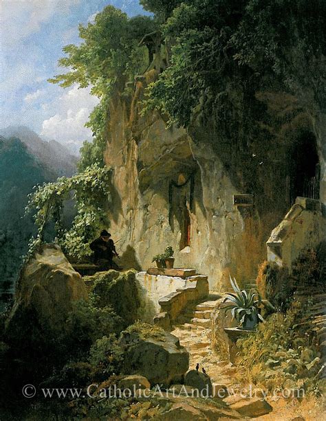 Hermit Making Music In Front Of His Rock Hermitage Carl Spitzweg