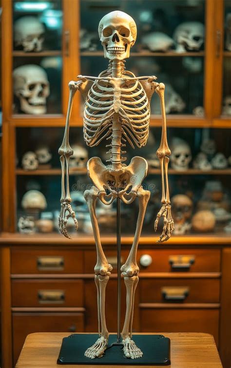 Skeleton Display In A Museum Setting Stock Image Image Of Skulls