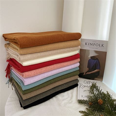 4만개돌파선물용추천 고퀄리티 소프트 무지 수술 숄 커플 롱 목도리 머플러 14color