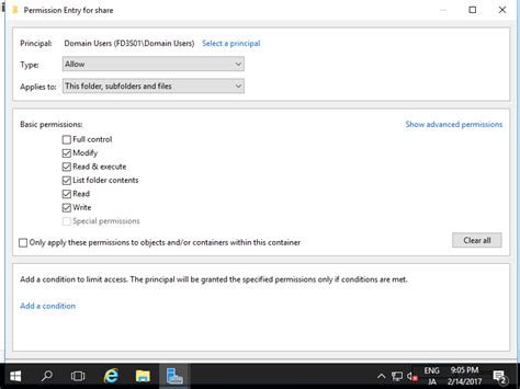 Windows Server 2016 File Server Access Permission Server World