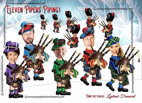 Eleven Pipers Piping Clipart
