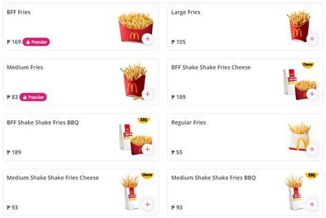 Mcdo Fries Menu With Prices In Philippines 2024
