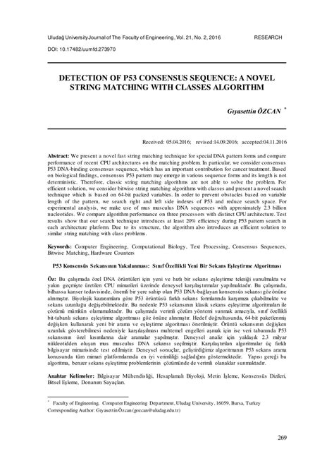 Pdf Detection Of P53 Consensus Sequence A Novel String Matching With